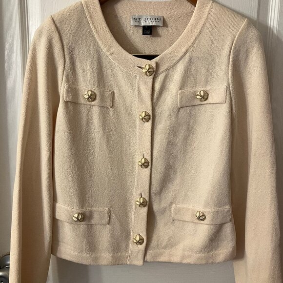 St. John | Jackets & Coats | Stjohn Collection Vitage Size 2 Ivory ...